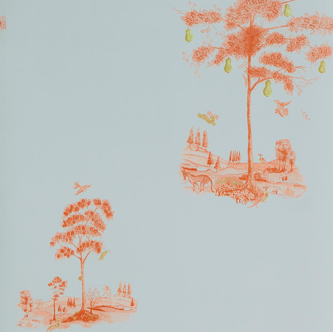 Pear Tree - Sunset Orange wallpaper | Kit Kemp | Andrew Martin