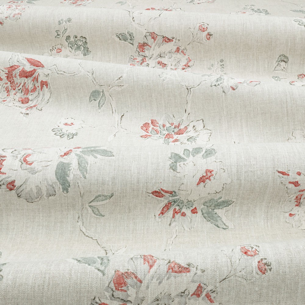 Peony - Coromandel Red fabric | Eclectic Linen Prints | Mark Alexander