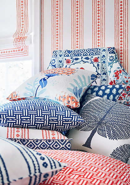 Piermont - Blue fabric | Ceylon Fabrics | Thibaut