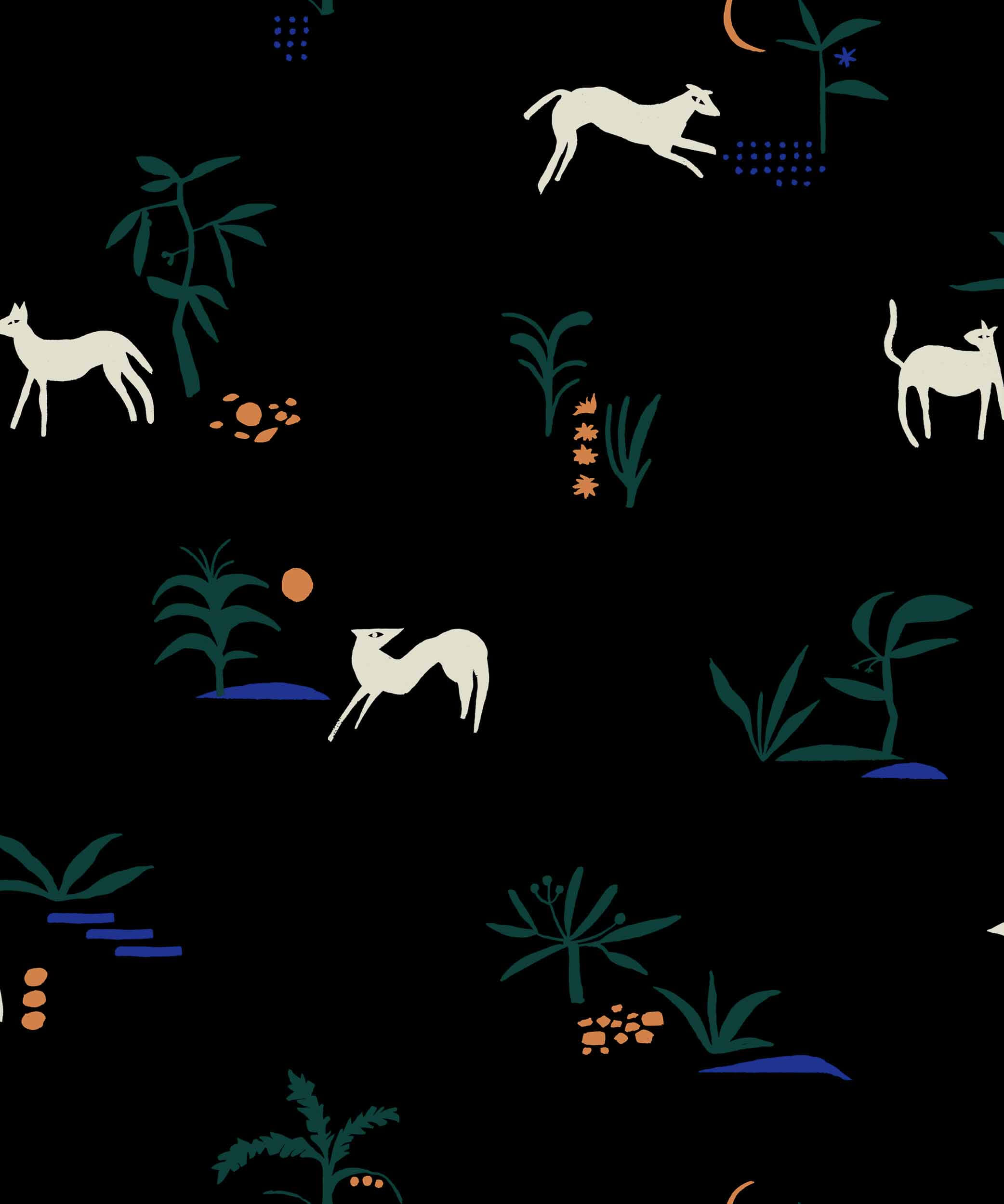 Prehistoric Creatures - Black wallpaper | New Primitivism | Tres Tintas