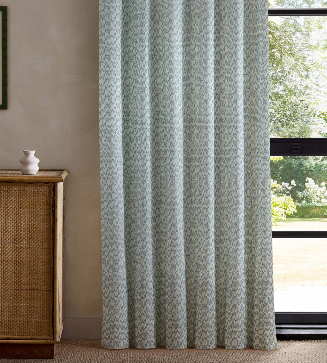 Raft Stripe Print - Coast Blue fabric | Oakham Fabrics | Scion