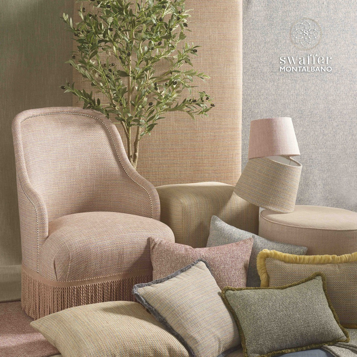 Ragusa - Rhubarb fabric | Montalbano | Swaffer