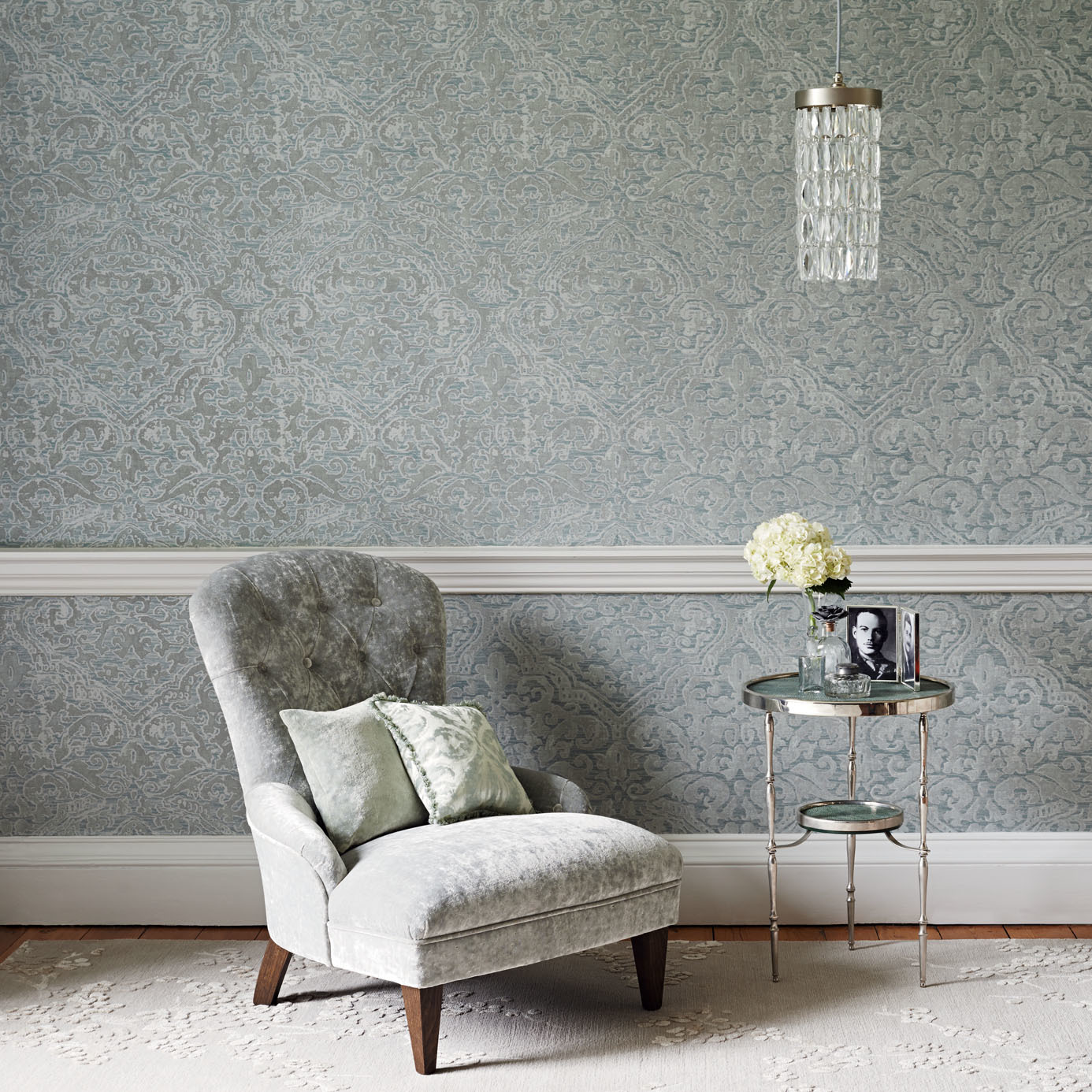 Renaissance Damask - Linen wallpaper | Constantina Damask Wallpapers ...
