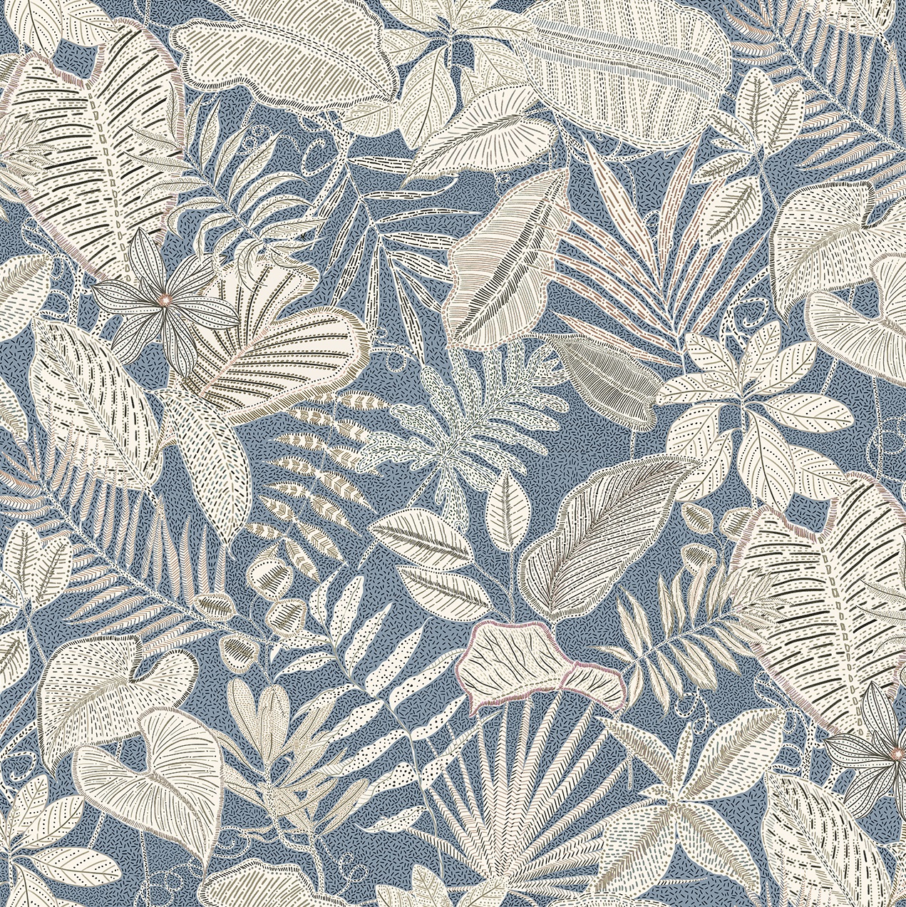 Sherbourne - Powder Blue fabric | Botanical | Chess Designs