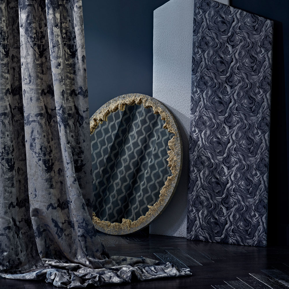 Tessere - Midnight fabric | Lusso 2 | Clarke & Clarke