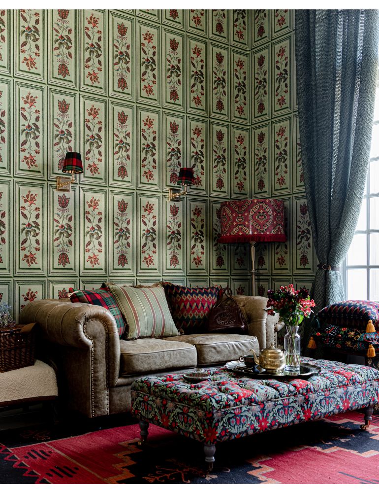 Tyrolean Panel - Alpen Green wallpaper | Apres Ski Wallpaper | Mind The Gap