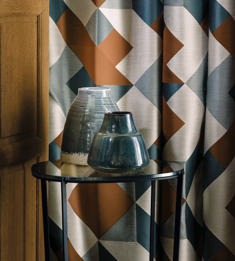 Trapeze - Camel/Orage fabric | Galliera | Casamance