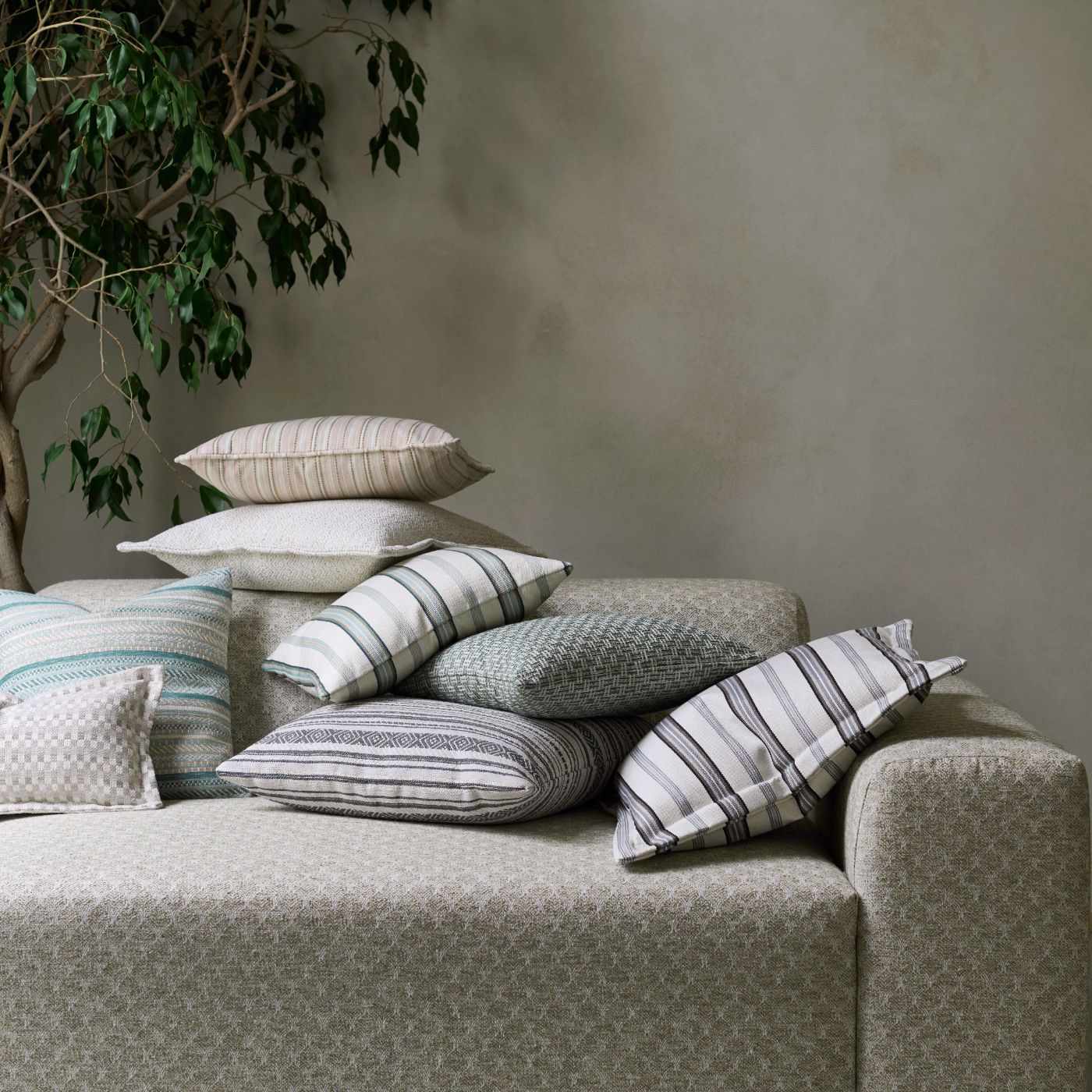 Trelica - Pebble fabric | Evora | Clarke & Clarke