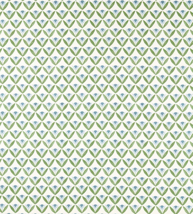 Tulip Trellis Print - Coast Blue fabric | Oakham Fabrics | Scion