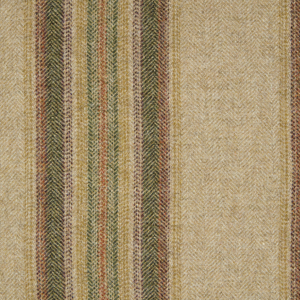 Wentworth Stripe - Natural/Olive fabric | Stripes & Checks | Abraham Moon