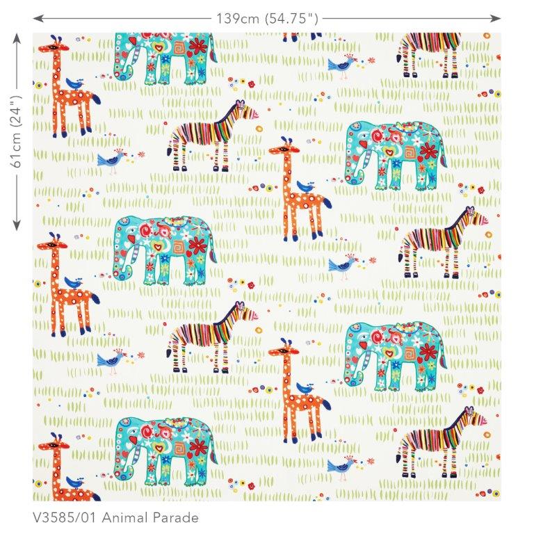 Animal Parade - 01 fabric | Picturebook 2 Fabrics | Villa Nova