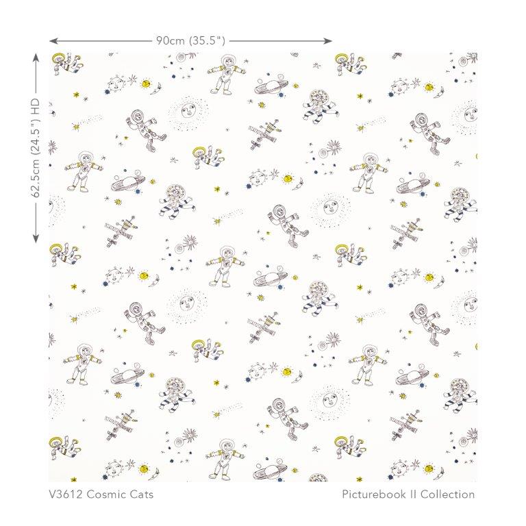 Cosmic Cats - 01 fabric | Picturebook 2 Fabrics | Villa Nova