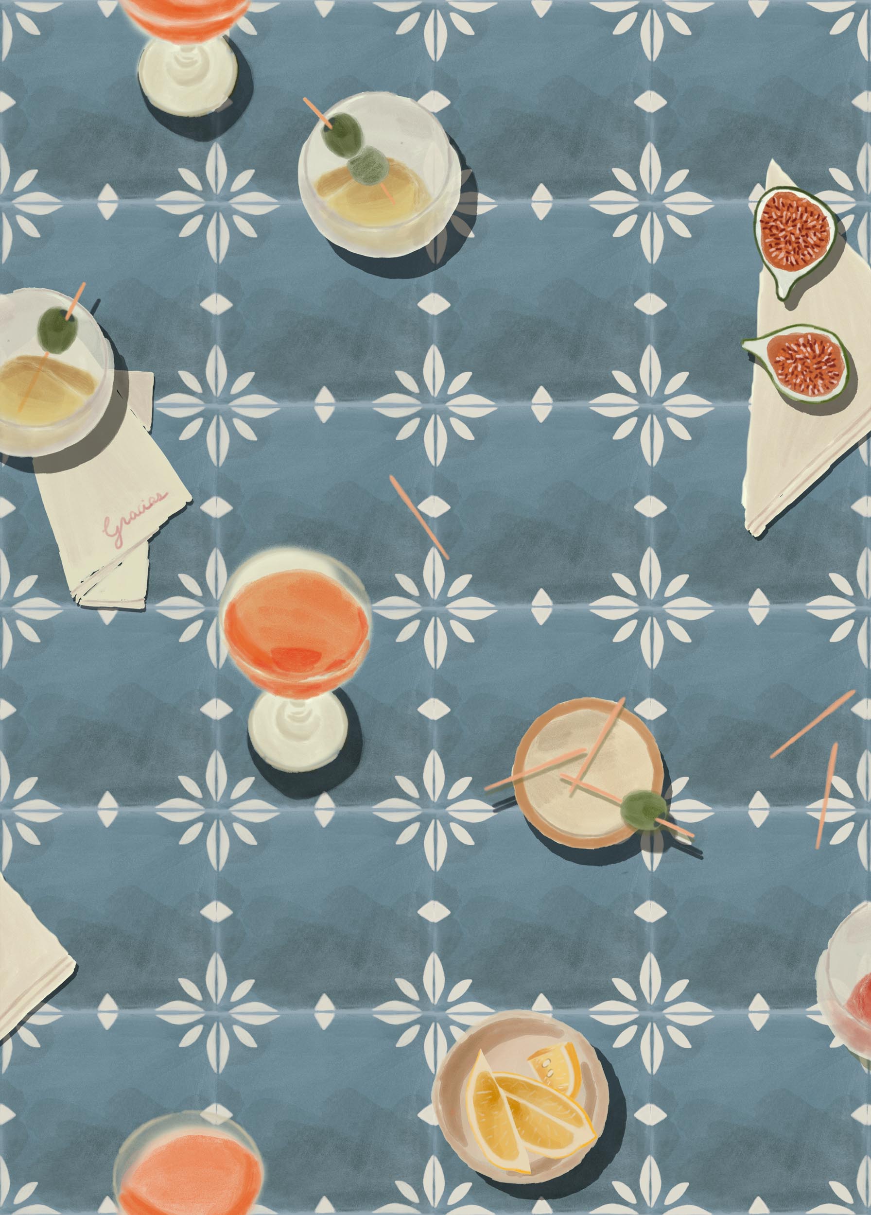 Vermut - Blue wallpaper | Solera | Tres Tintas