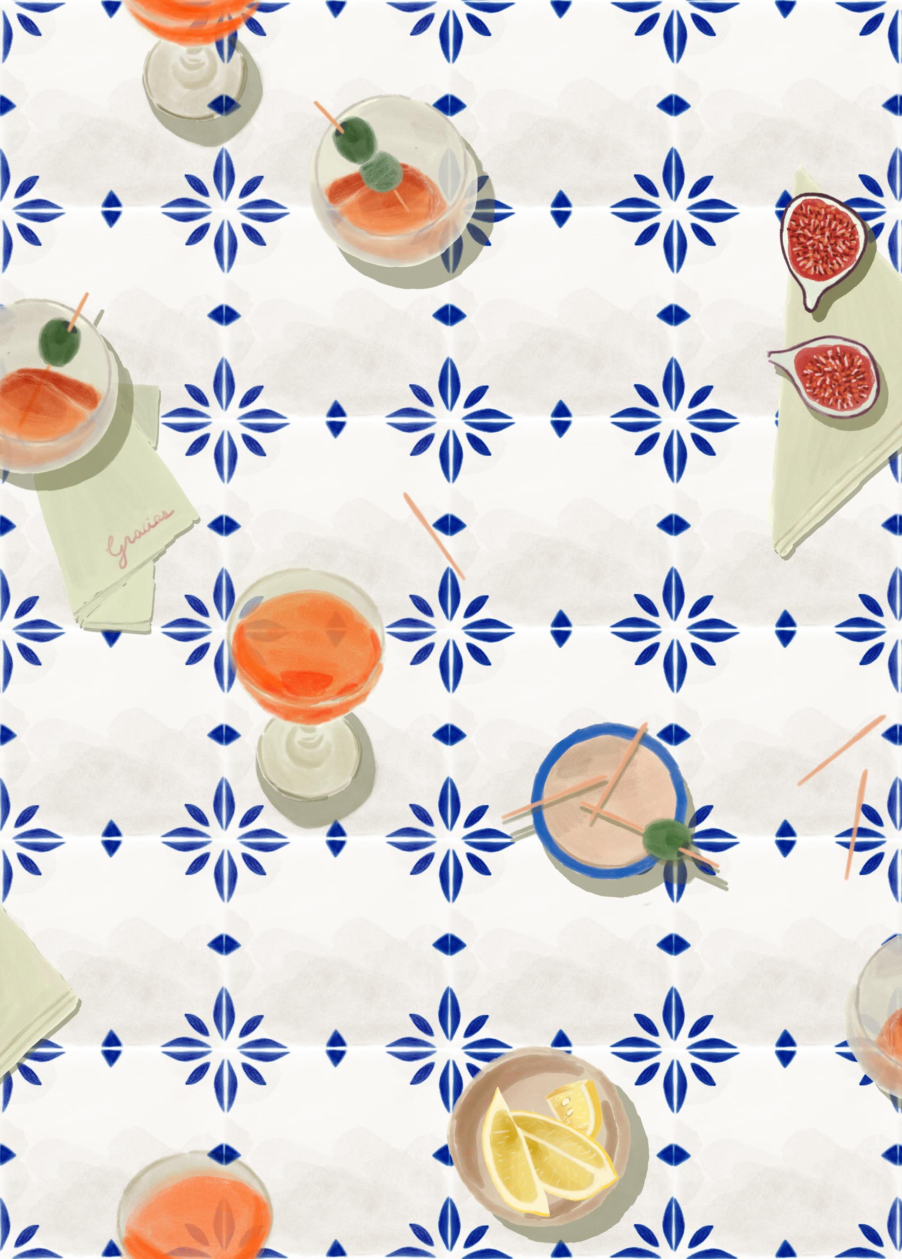 Vermut - Cobalt wallpaper | Solera | Tres Tintas