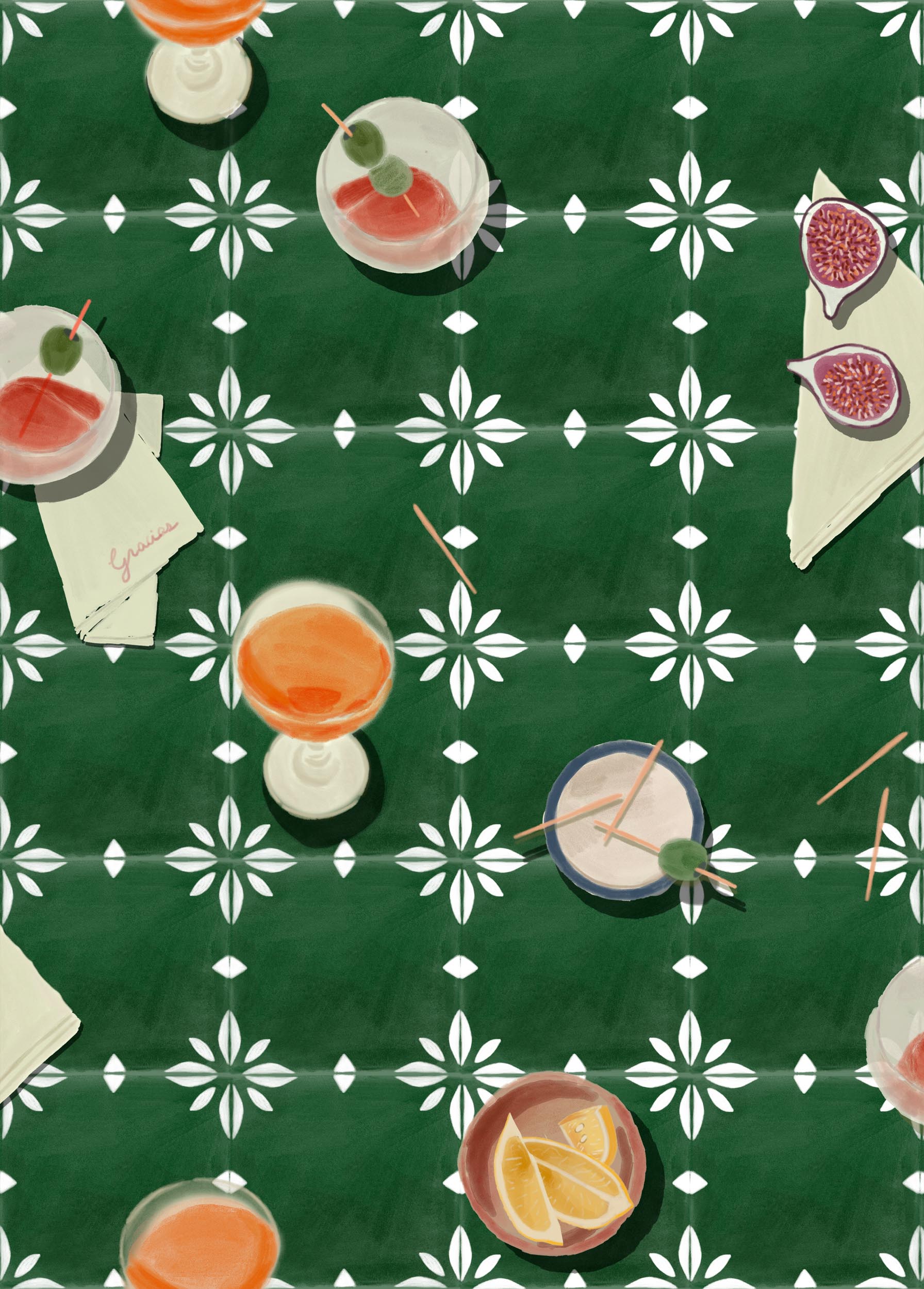 Vermut - Green wallpaper | Solera | Tres Tintas