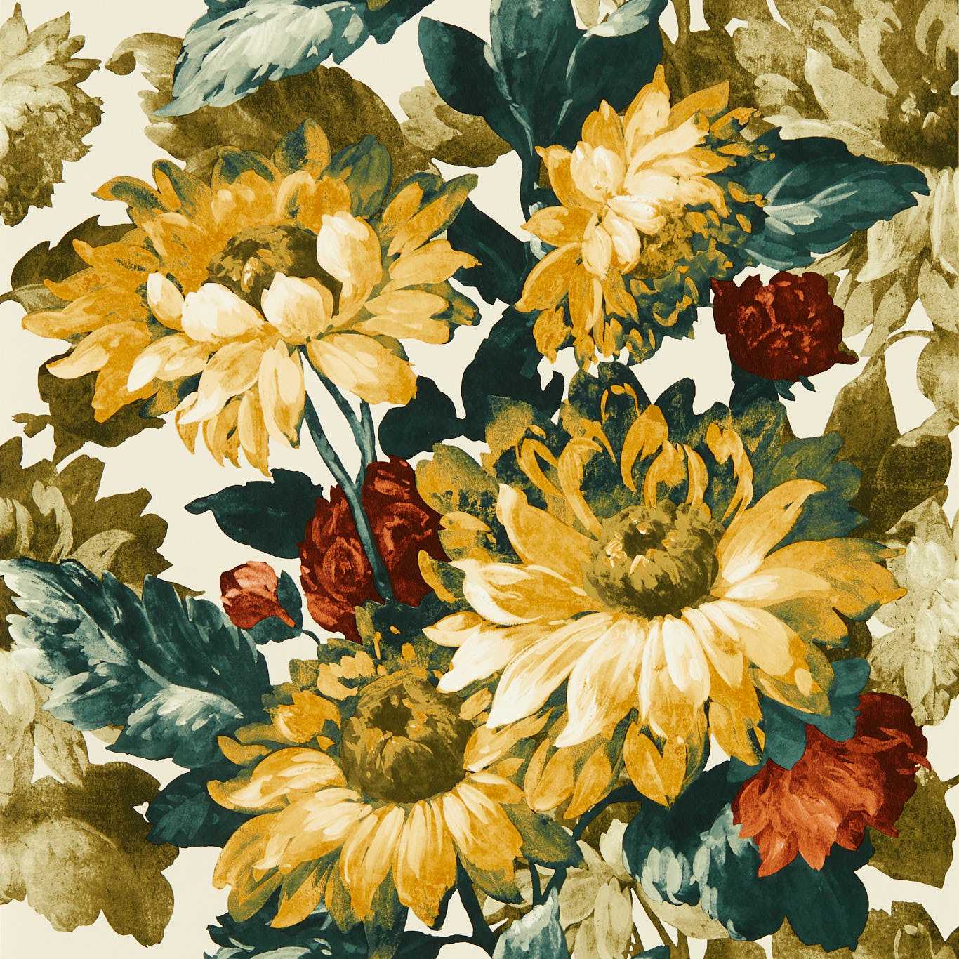 Sunforest - Olive/Russet wallpaper | Marianne Wallpaper | Clarke & Clarke