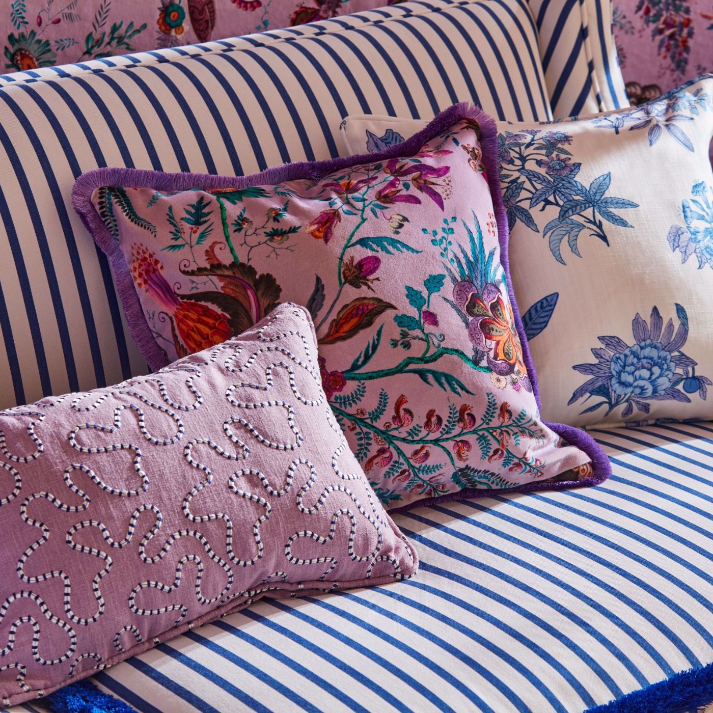 Wiggle - Amethyst/Lapis fabric | Harlequin X Sophie Robinson Fabrics ...