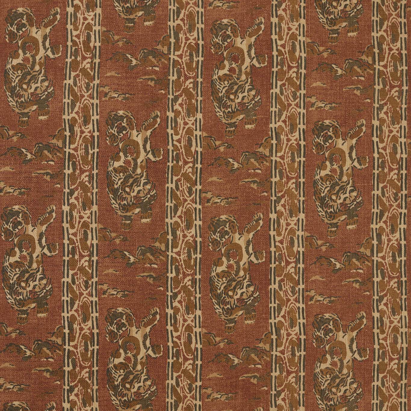 Tibetan Tiger Stripe - Russet fabric | Rare Textiles | Zoffany