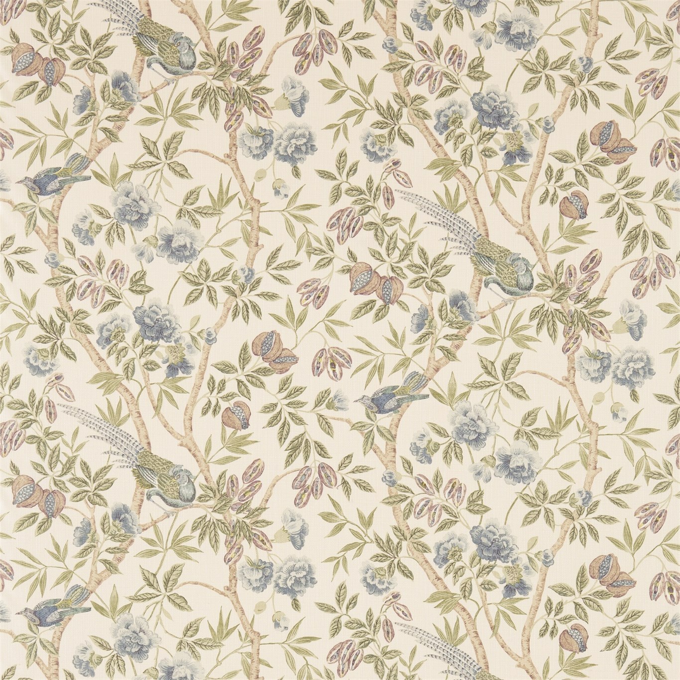 Abbeville - Blue/Ivory fabric | Country House Fabrics | Sanderson