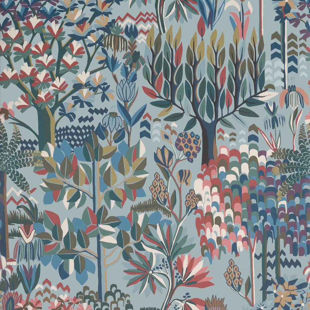 Alpine - Spa Blue wallpaper | Vista Wallpaper | Thibaut