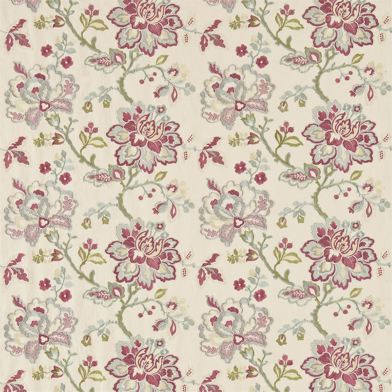 Angelique - Rose/Aqua fabric | Country House Fabrics | Sanderson