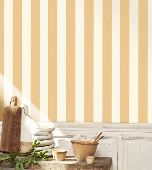 Baltic Rayure - Safran wallpaper | Seaside | Casadeco