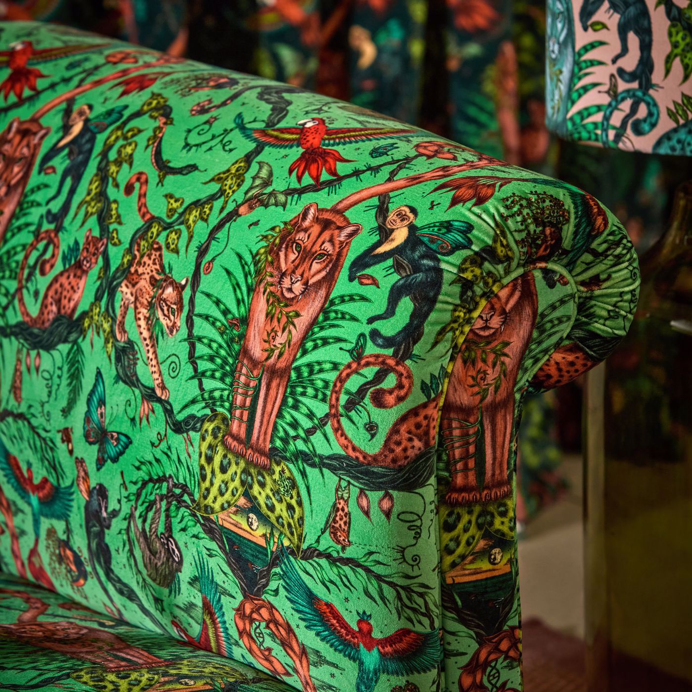 Bosque Dreams Velvet - Aquamarine fabric | Mythica Fabrics | Clarke ...