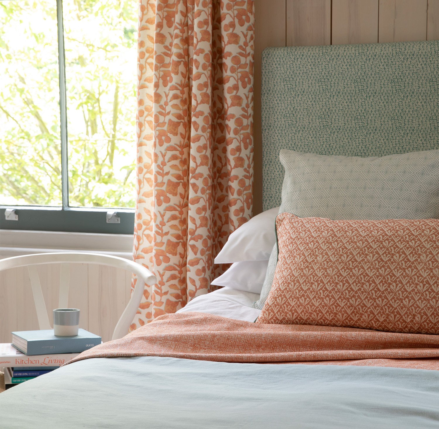 Capri - Coral fabric | Azure | Marvic