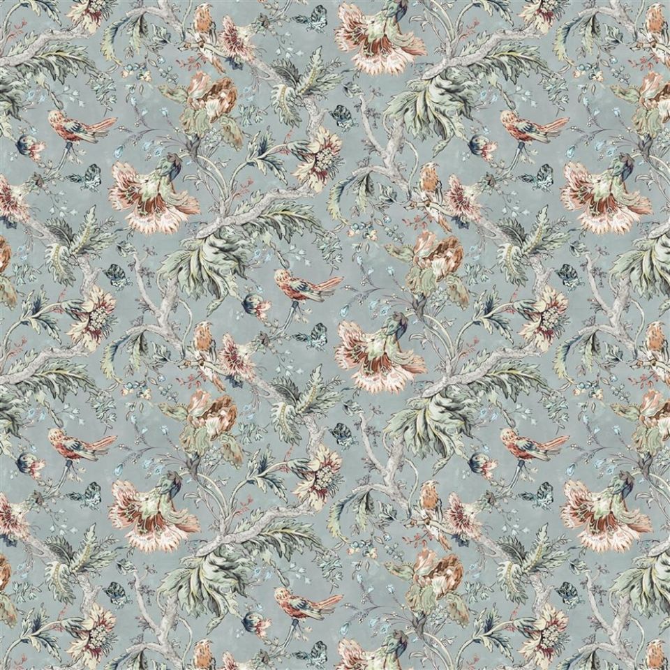 Suffolk Garden - Chalk Blue fabric | English Heritage Fabrics | English ...