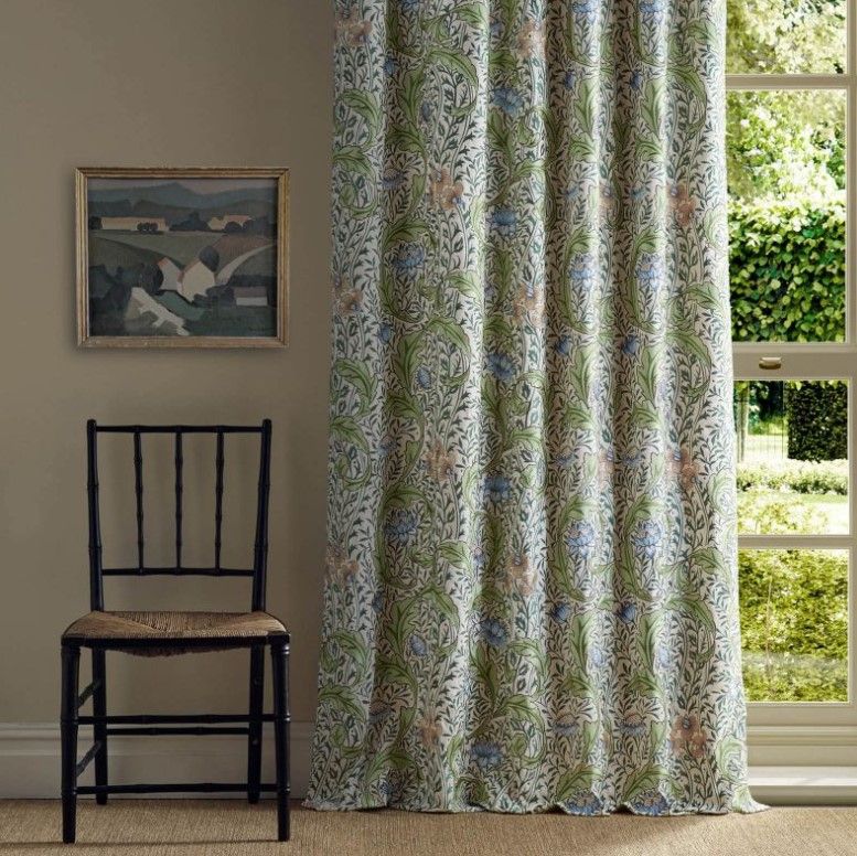 Wild Tulip & Vine Embroidery - Nettle/Woad fabric | The Unfinished ...