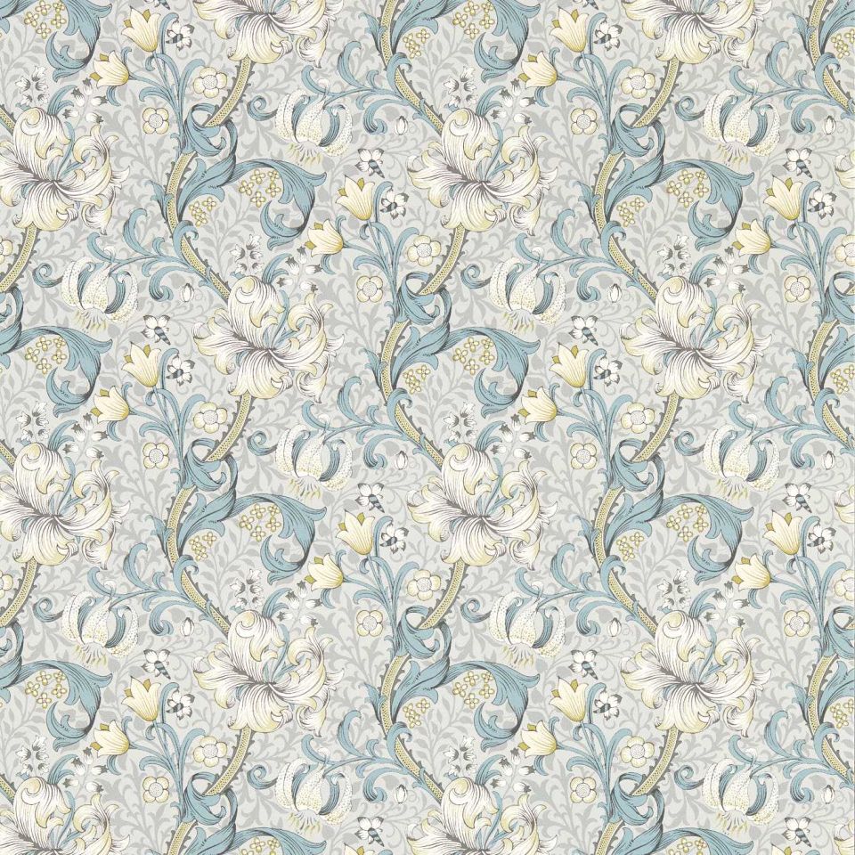 Golden Lily - Slate/Dove wallpaper | William Morris Designs Wallpaper ...