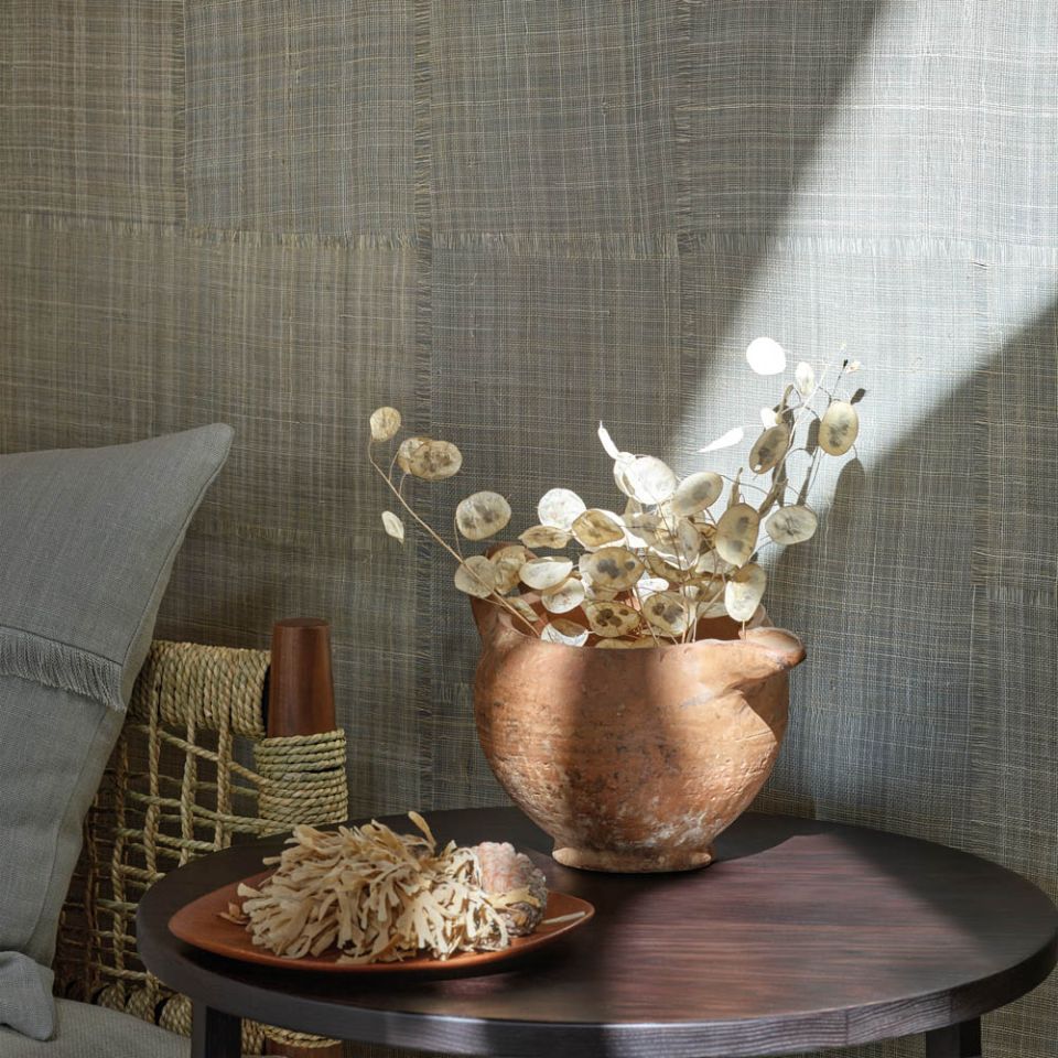 Abaca Patchwork Wallcovering - Gris wallpaper | Collage III Natural ...