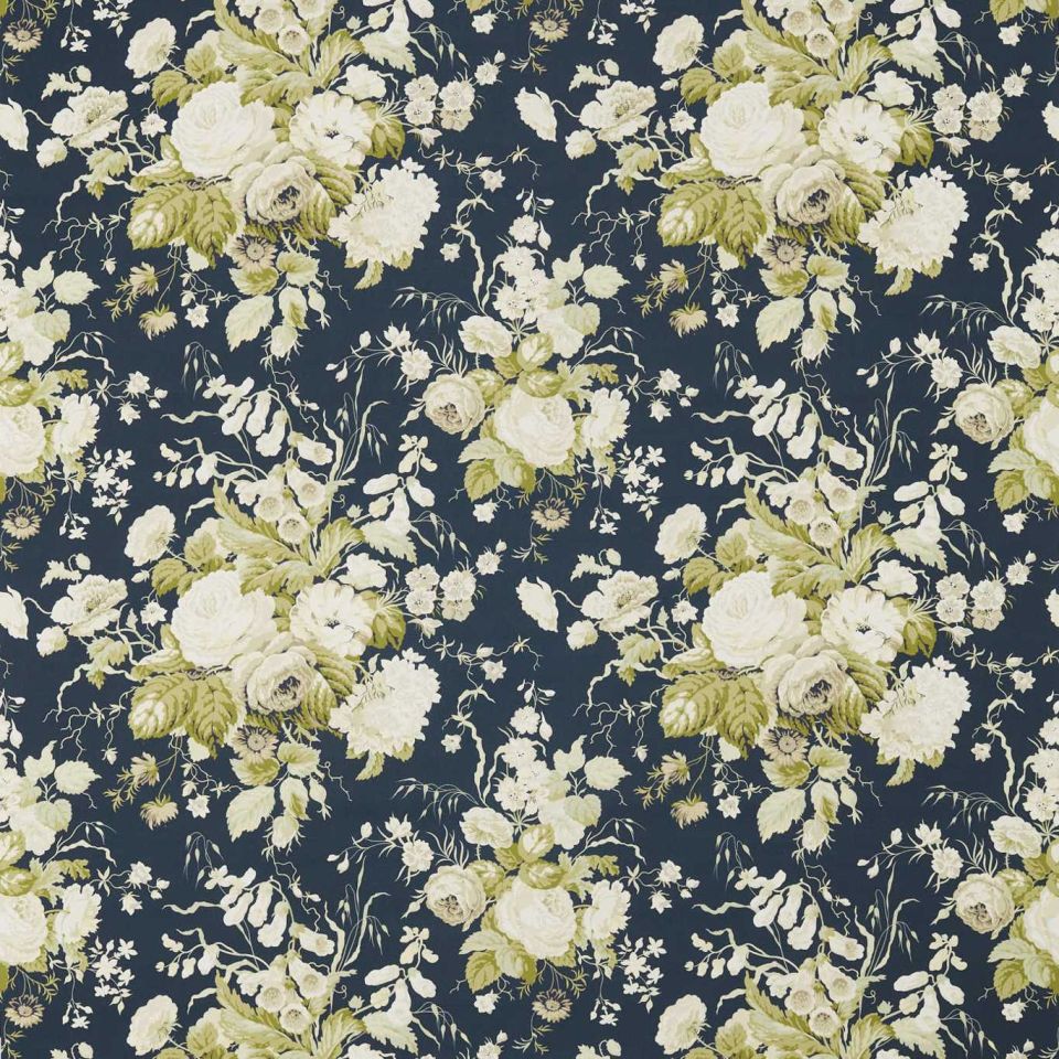 Stapleton Park - Navy/Olive fabric | Sanderson X Salvesen Graham ...