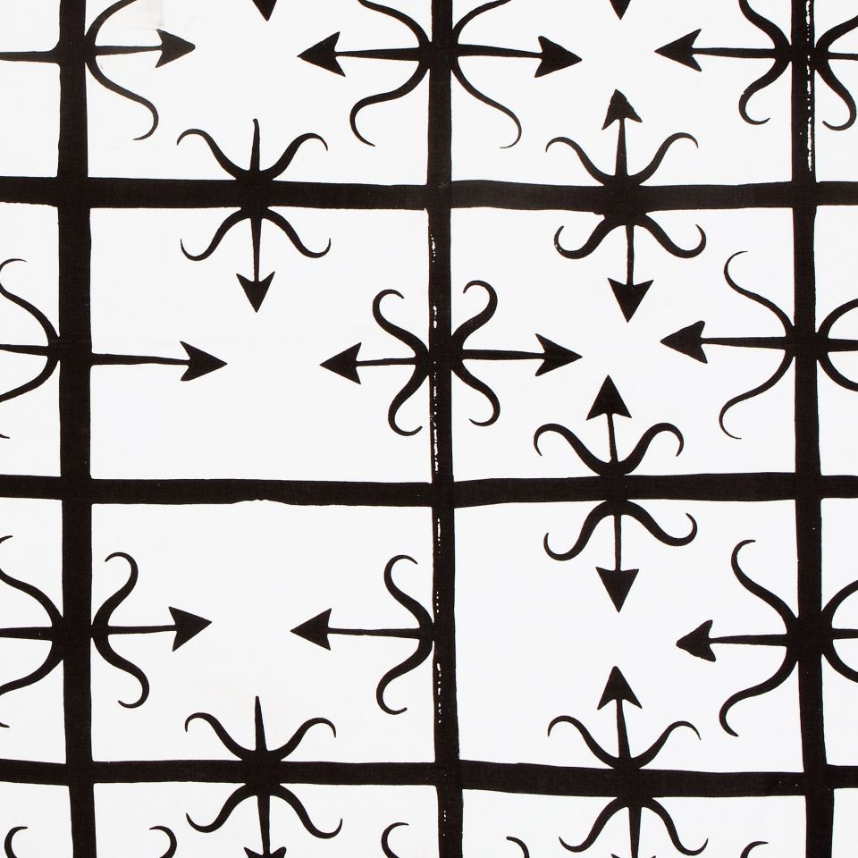 Bow & Arrow - Black on White fabric | Roman Collection - Fabrics ...