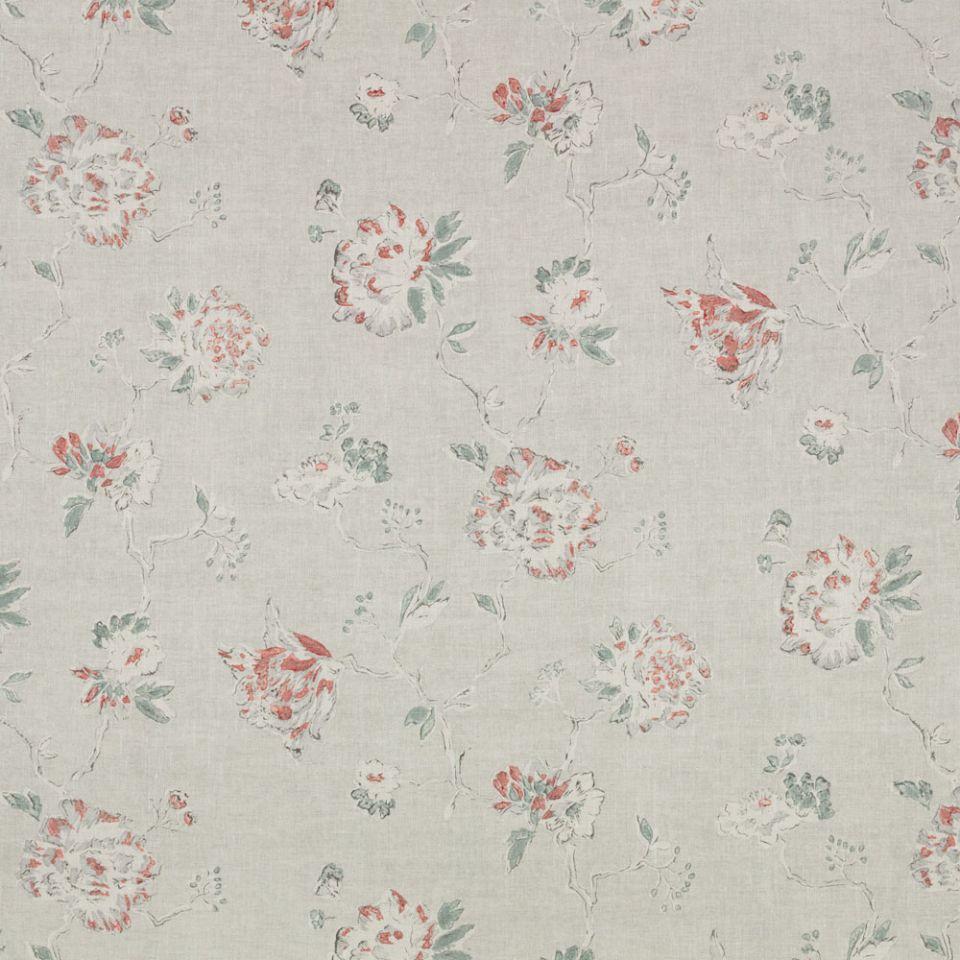Peony - Coromandel Red fabric | Eclectic Linen Prints | Mark Alexander
