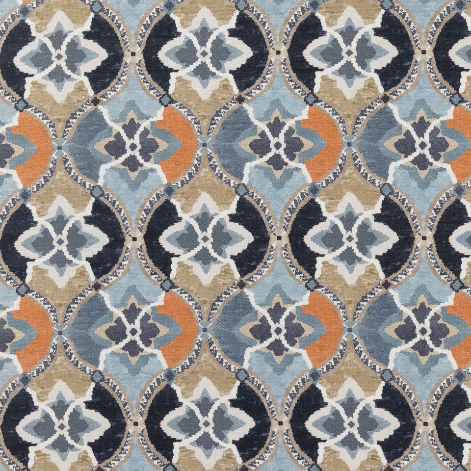 Cyrus - Terracotta fabric | Samarkand Ikat & kilim | The Design Archives