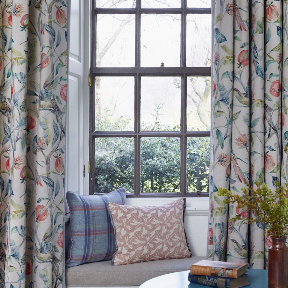 Colyford - Loganberry/Parchment fabric | Tiverton | Voyage