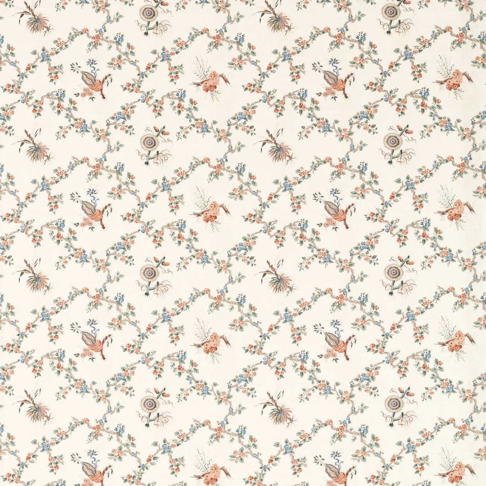 Trelliage - Sandstone/Woad fabric | Sanderson x Giles Deacon Fabric ...