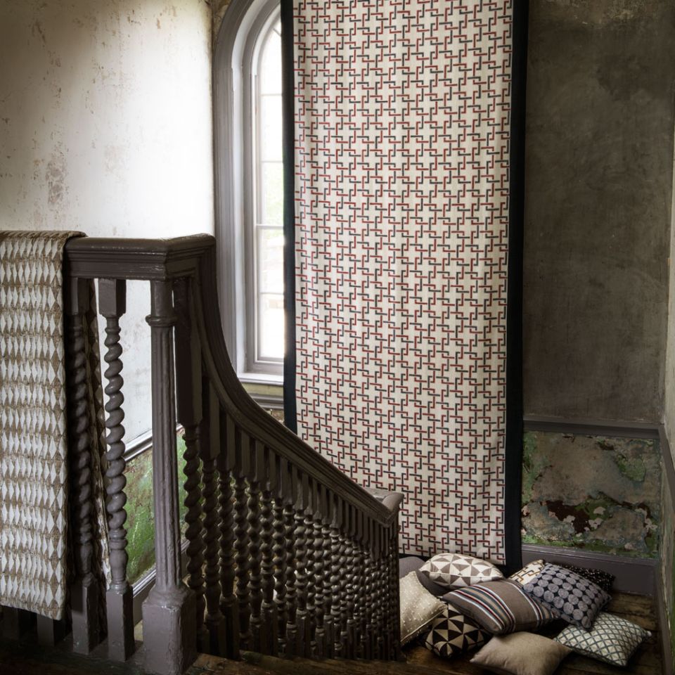 Sekai - Indigo/Red fabric | Amara | Clarke & Clarke