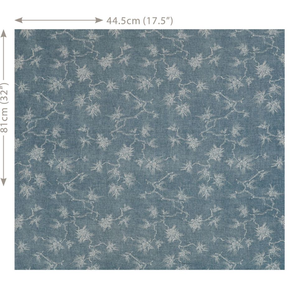 Bonsai - Indigo fabric | Eclectic Linen Prints | Mark Alexander