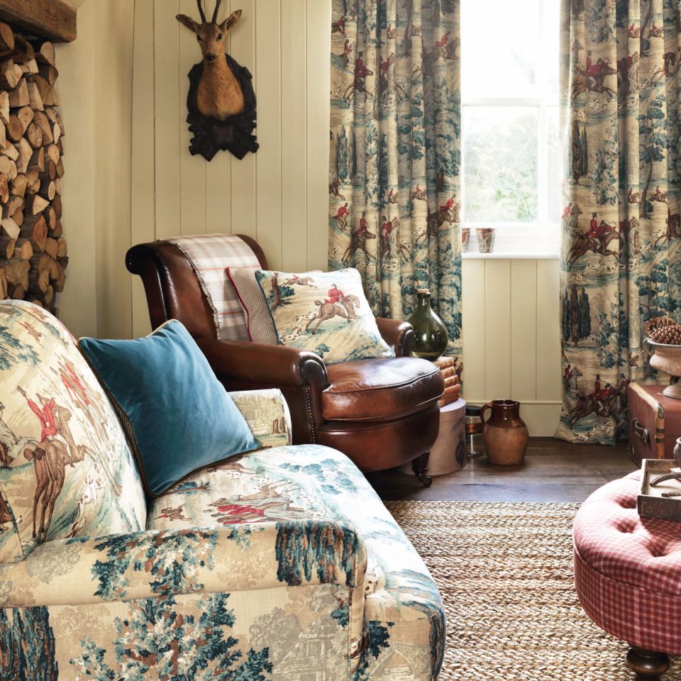 Tally Ho - Teal/Ruby fabric | Sanderson One Sixty Fabrics | Sanderson