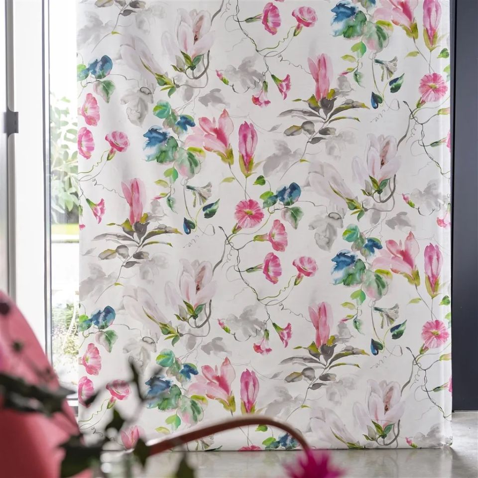 Japanese Magnolia - Fuchsia fabric | Ikebana Fabrics | Designers Guild