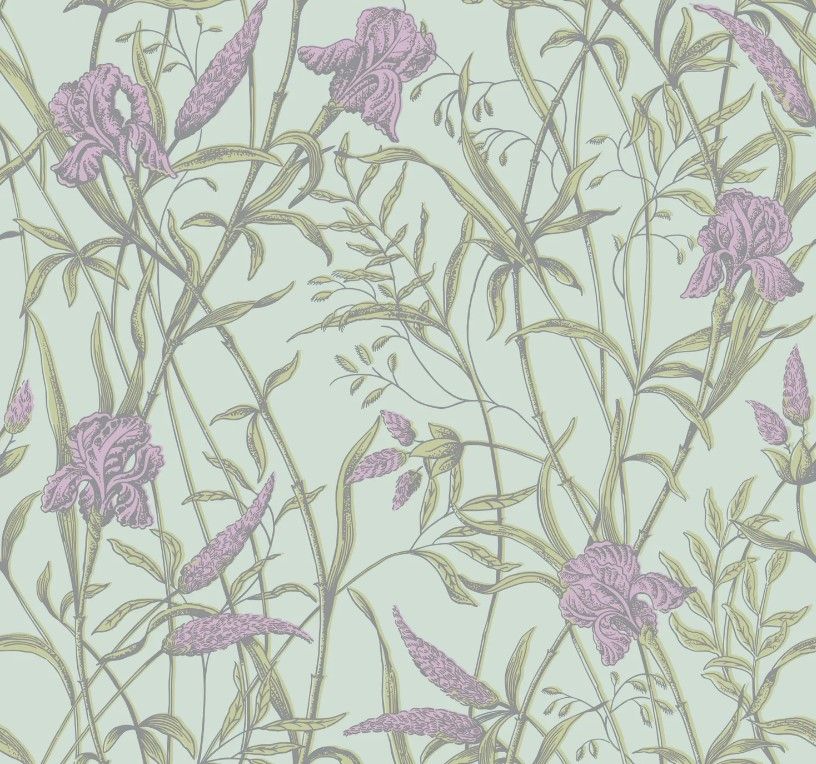 Iris - Lavender on Duck Egg wallpaper | Classics Vol. II | Cole & Son