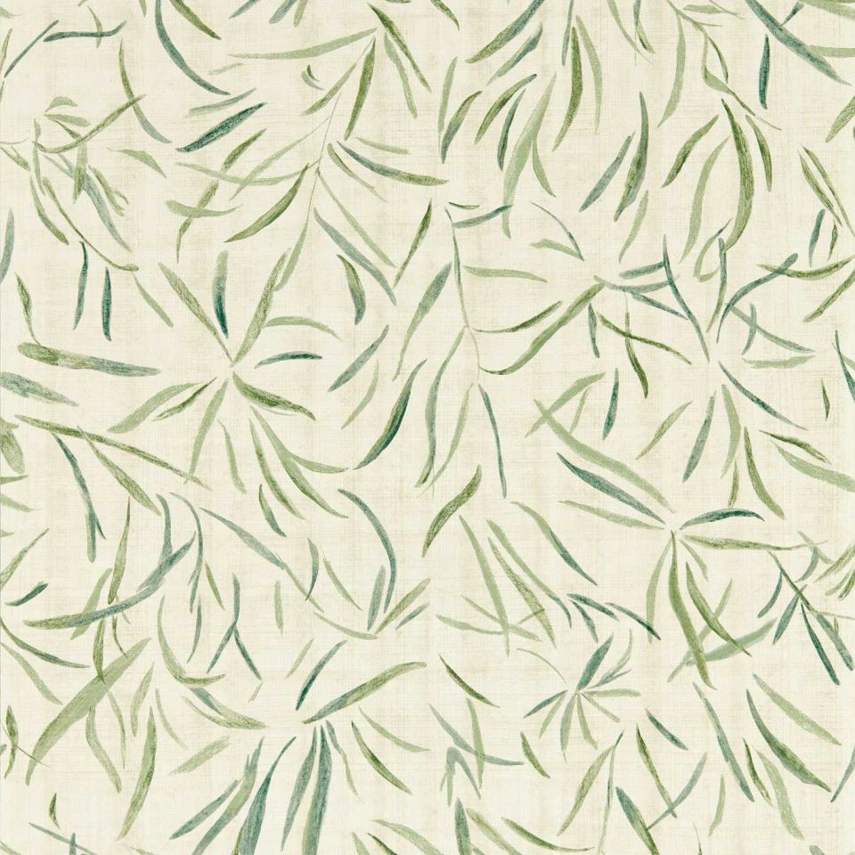 Moji Wallpaper - Evergreen/Straw wallpaper | Kasuri Wallpapers | Harlequin