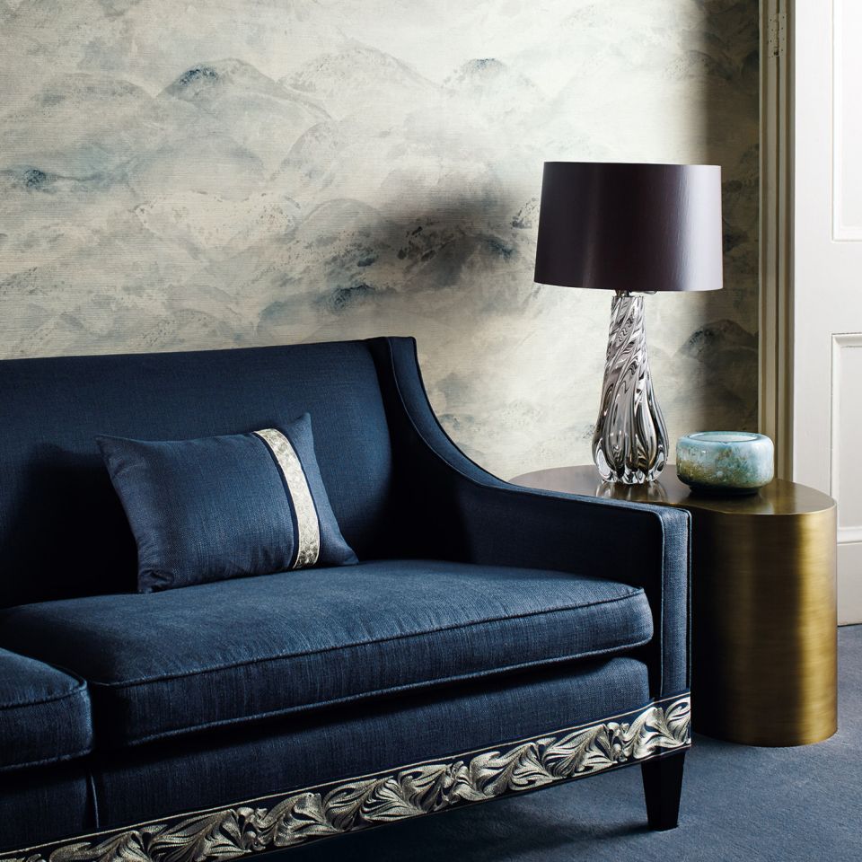 Sansui Wallpaper - Indigo Wash wallpaper | Kensington Walk Wallpapers ...