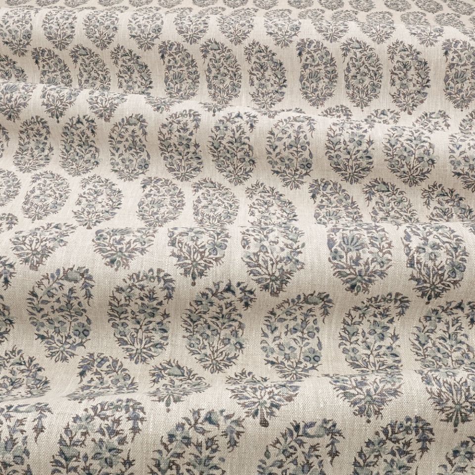 Jaipur - Indigo fabric | Eclectic Linen Prints | Mark Alexander