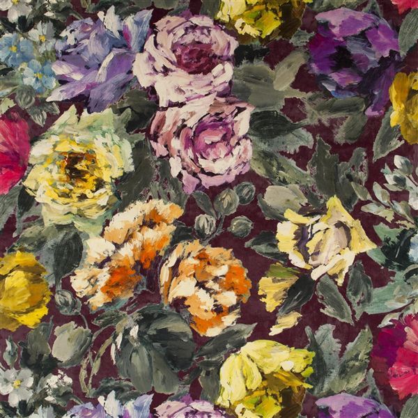 Bloomsbury Rose - Damson fabric | Caprifoglio | Designers Guild