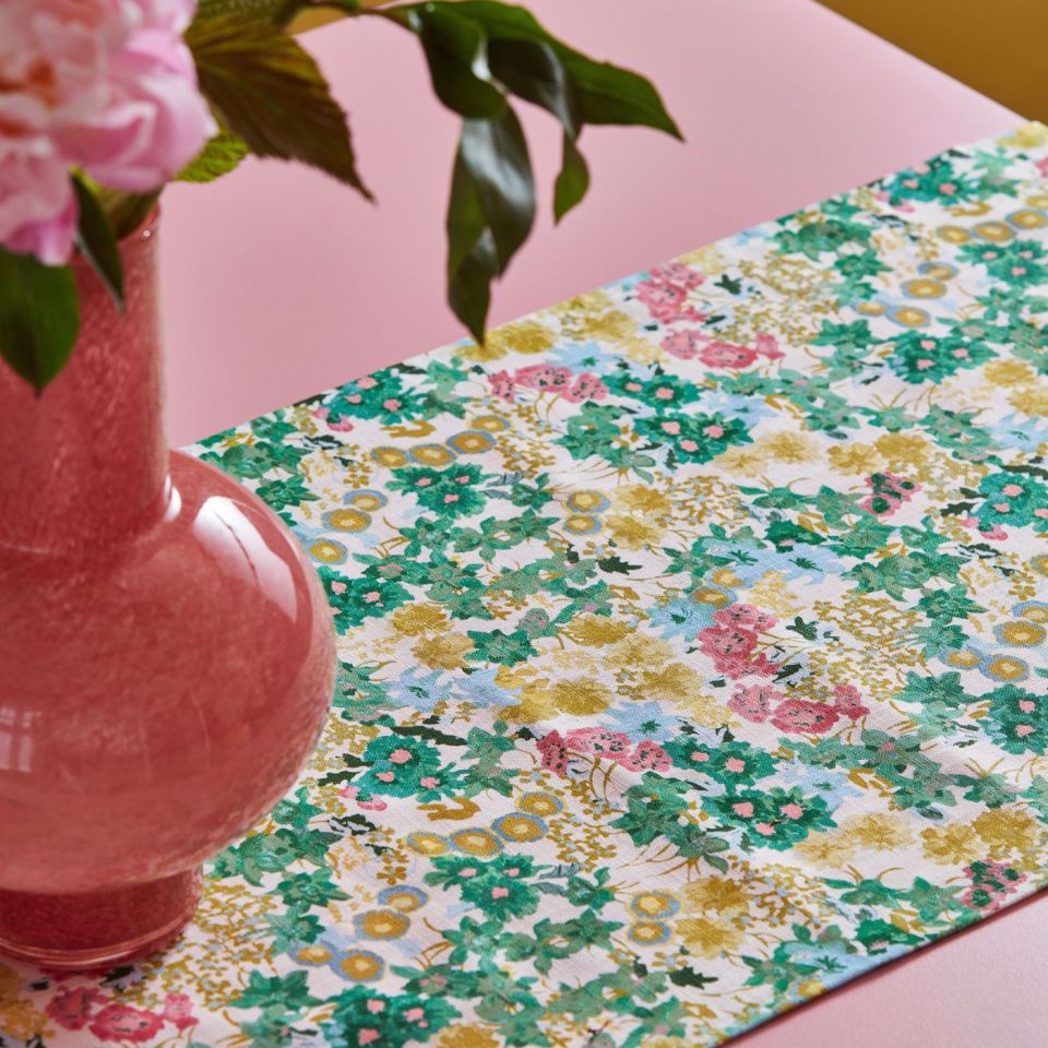 Wild Flower Meadow - Rose/Emerald/Peridot fabric | Harlequin X Sophie ...