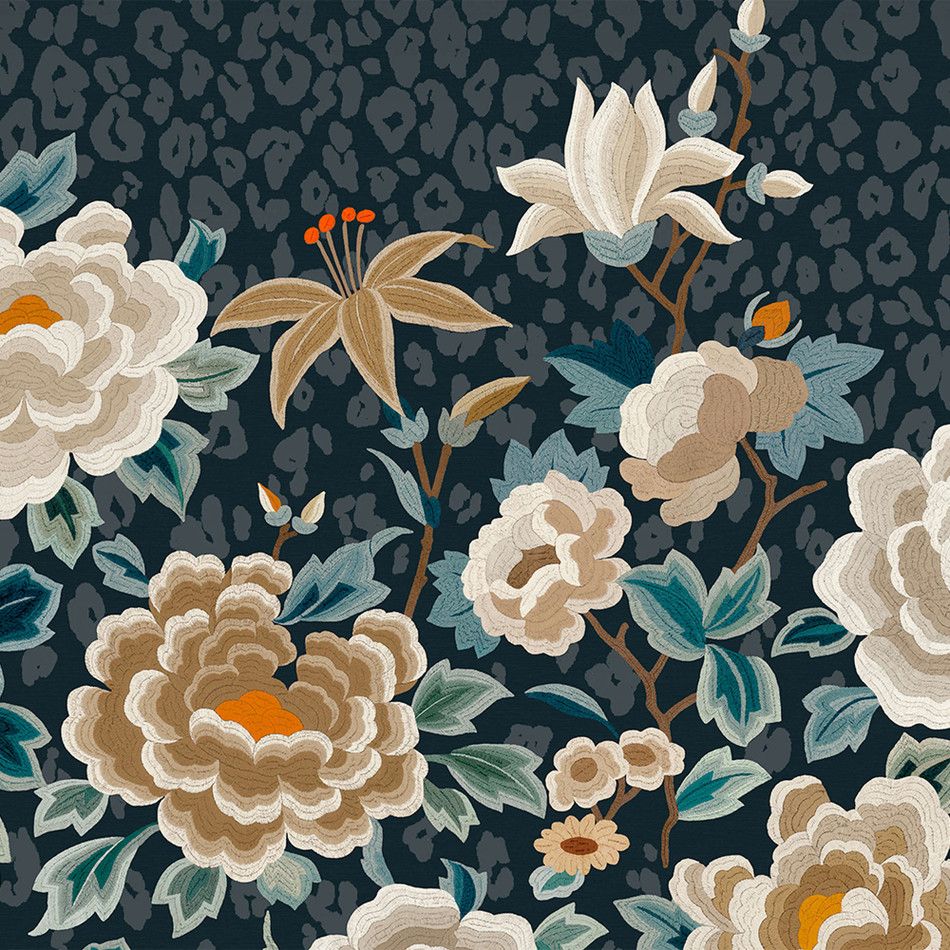 Lavinia Mural - Midnight wallpaper | Temperley London x Romo ...