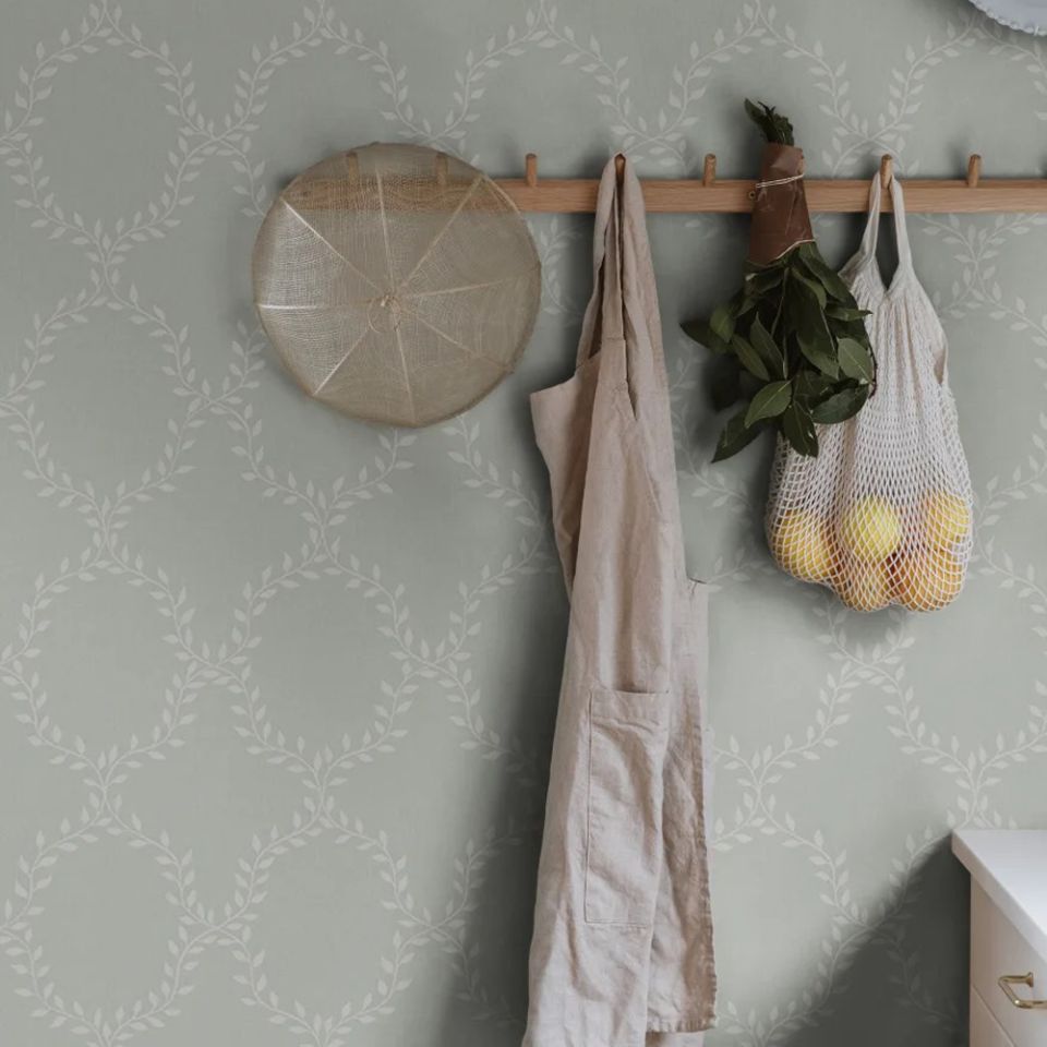 Wilma - Sage Green wallpaper | Tidlosa | Sandberg